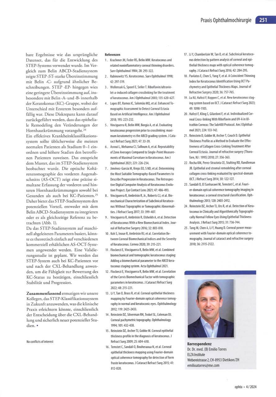 Step An Oct Based Keratoconus Classification System The Elza Institute